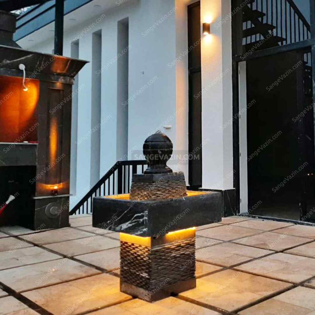 Square Design Stone Fountain | Natural Modern Stone Fountain