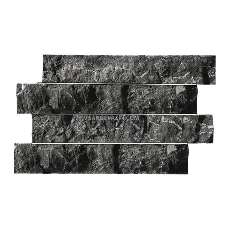 Dark Black Stacked Stone | Decorative Wall Panel | Vazin Co